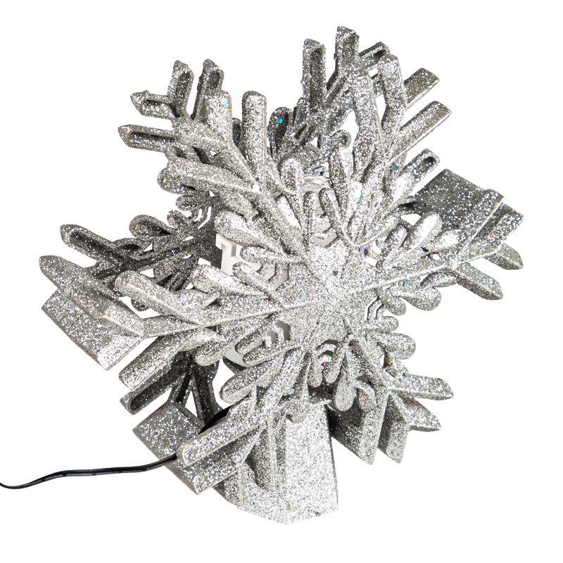 The Holiday Aisle® LED Holiday Glitter Snowflake Tree Topper | Wayfair
